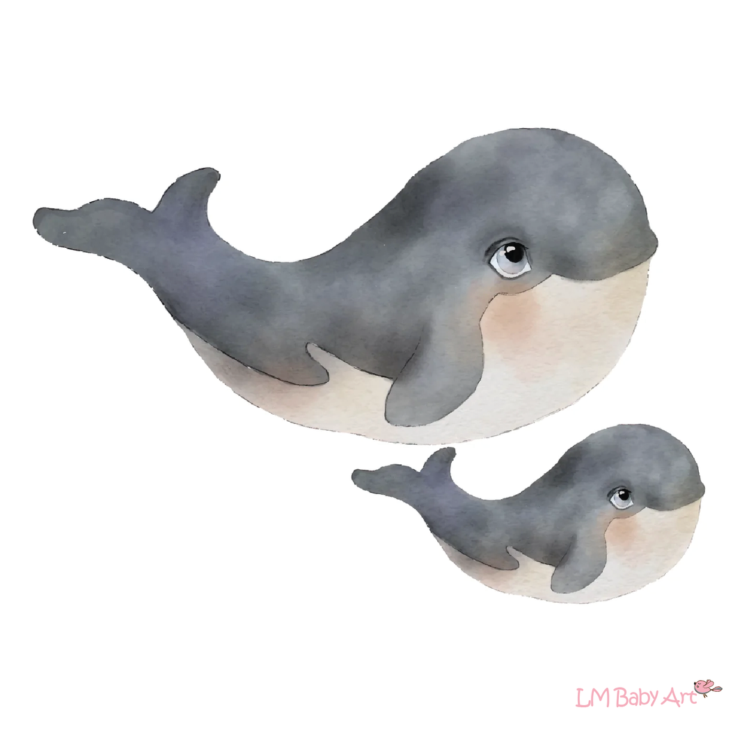 Walvis thema babykamer collectie | Walvis muurstickers & decoratie – LM ...