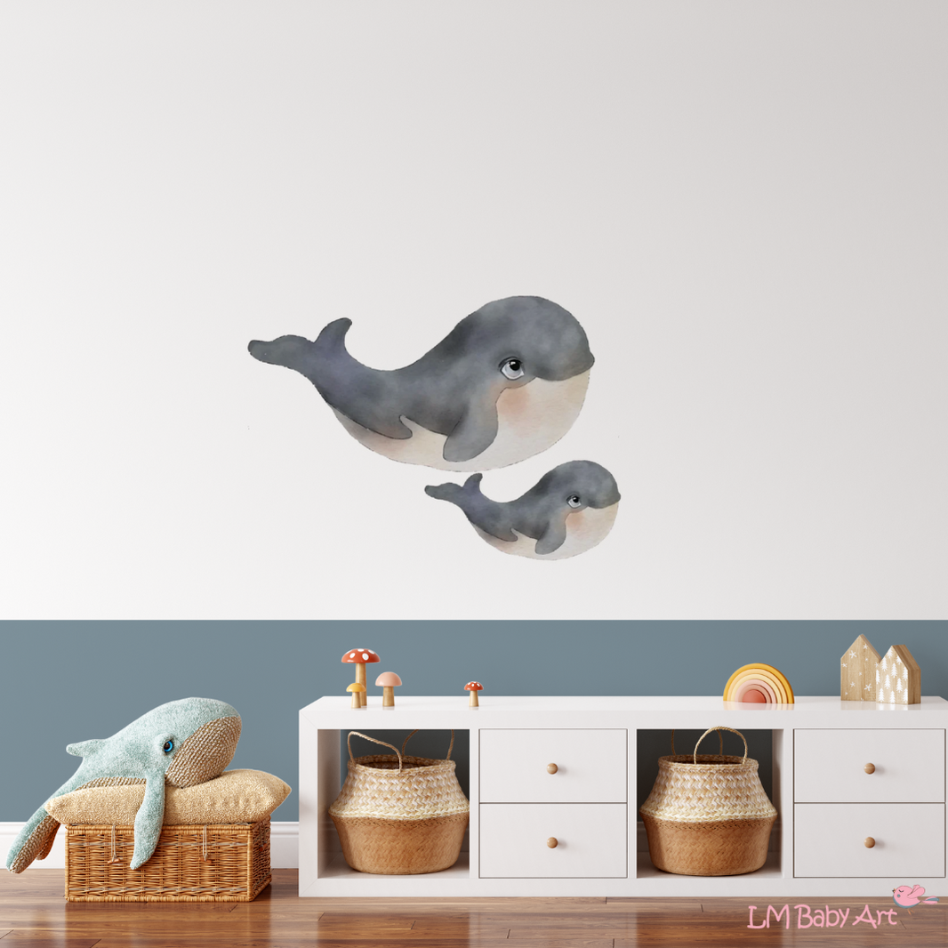 Walvis thema babykamer collectie | Walvis muurstickers & decoratie – LM ...